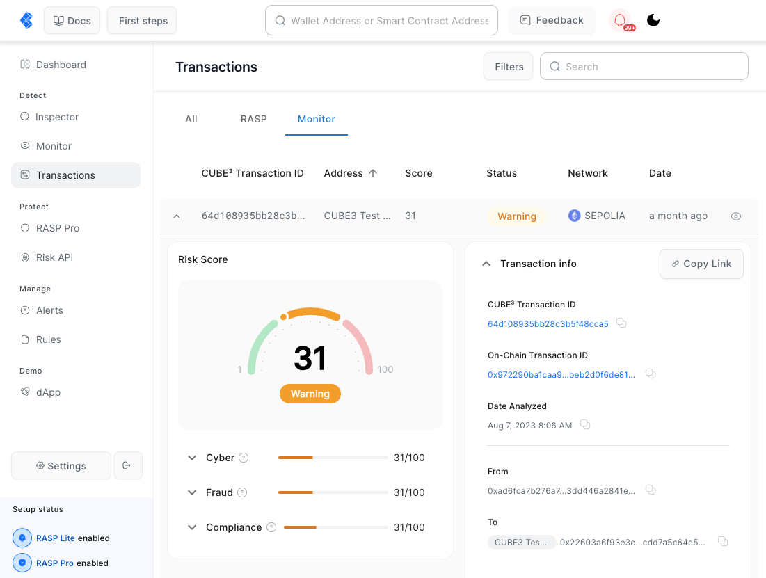 Monitor Blockchain Address/Contract in 60 Seconds - CUBE3.AI