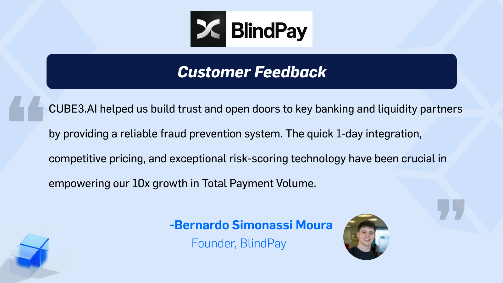 BlindPay Scales Global Payments 10x with CUBE3.AI's Fraud Prevention ...